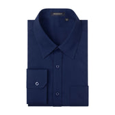Hisdern Men's Navy Blue Shirt Formal Wear Regular Fit with Pocket