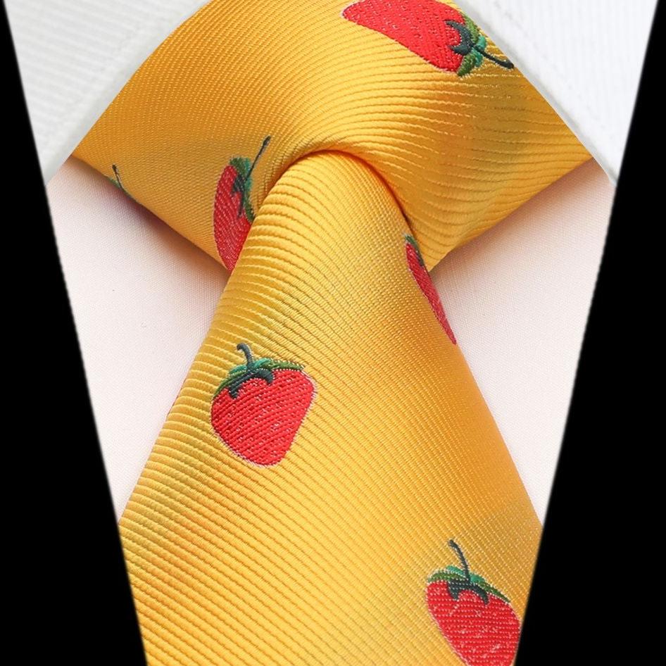 Strawberry Tie Handkerchief Set - YELLOW – Hisdern