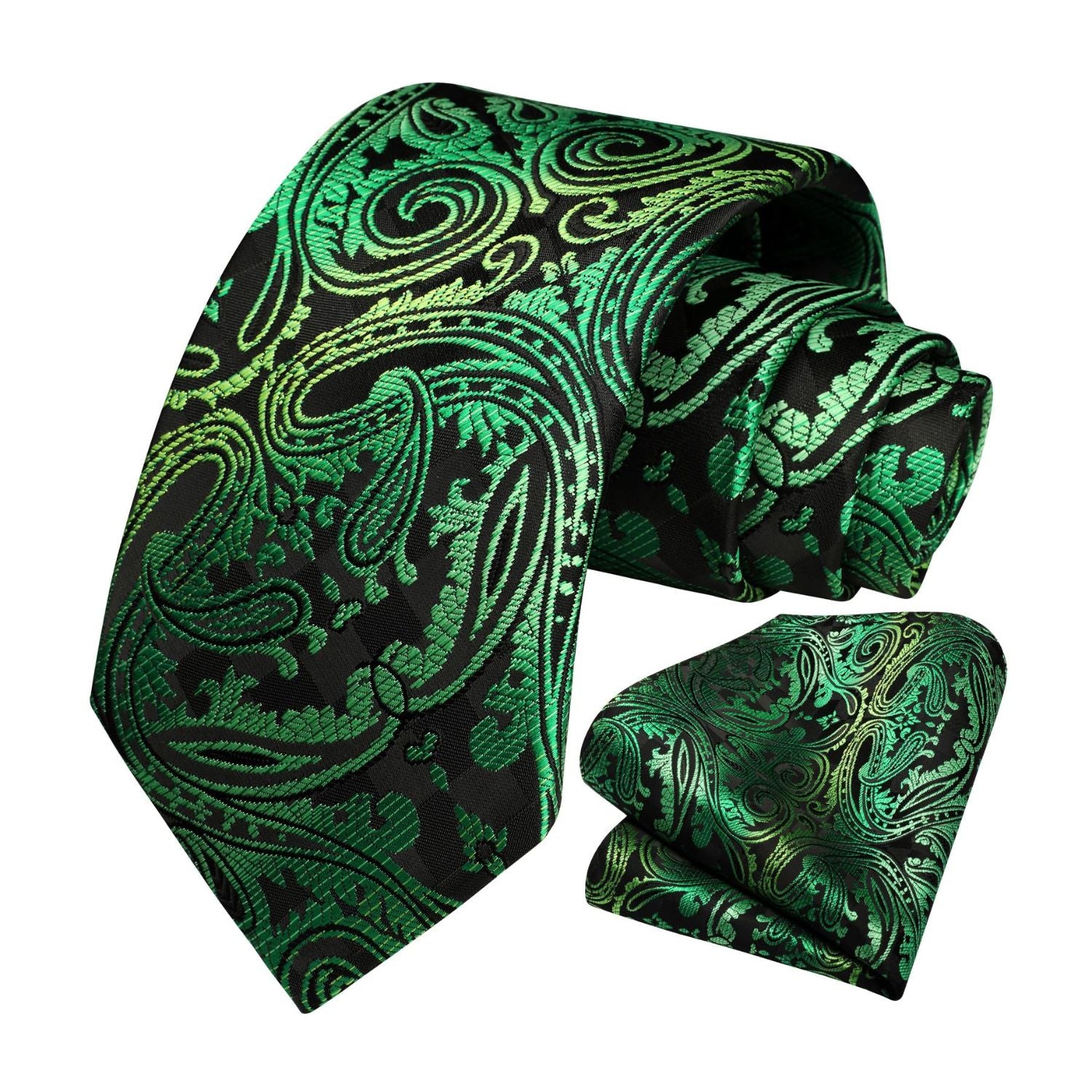 Paisley Tie Handkerchief Set - A47-GREEN – Hisdern