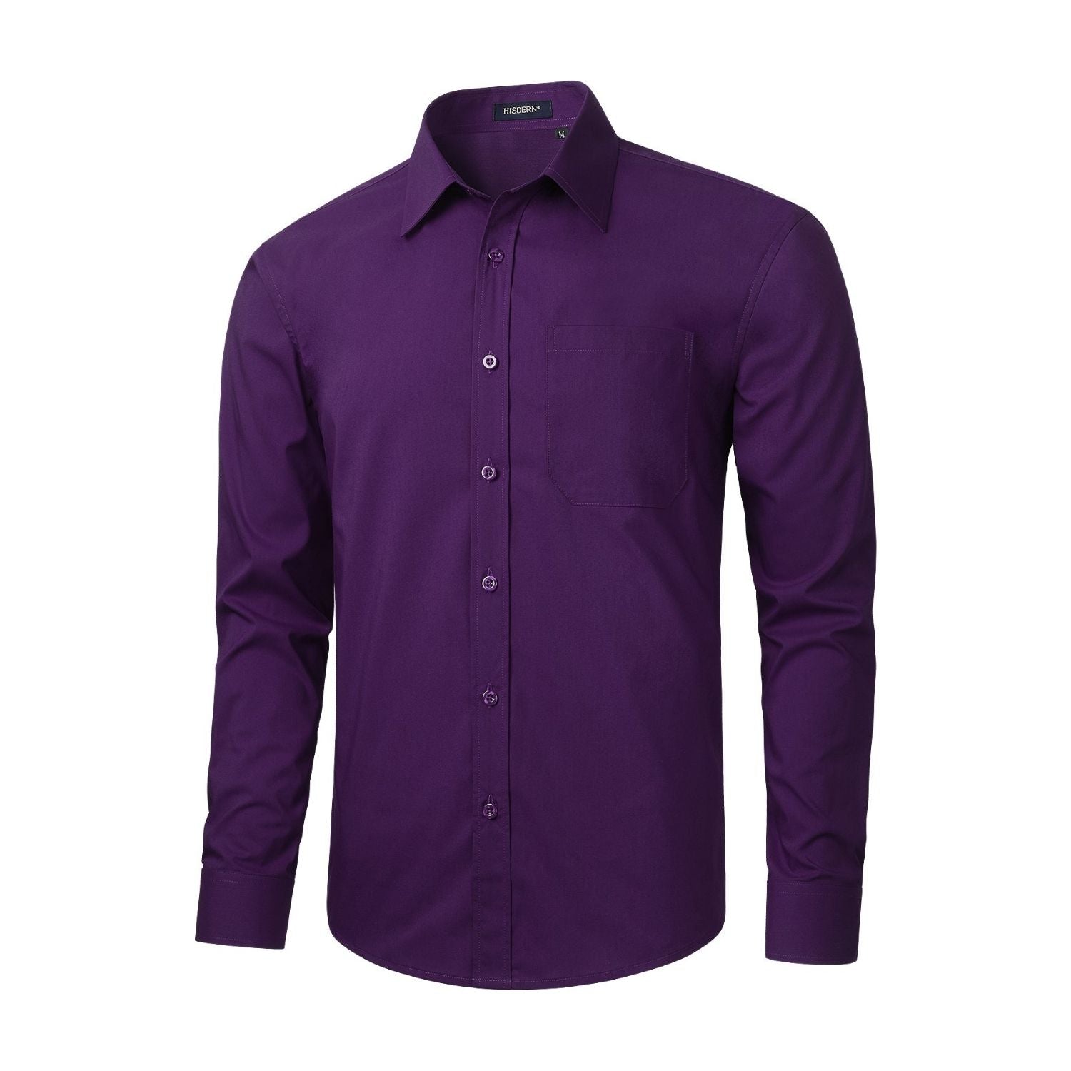 Hisdern Purple Stretch Dress Shirt Comfortable Corporate Style